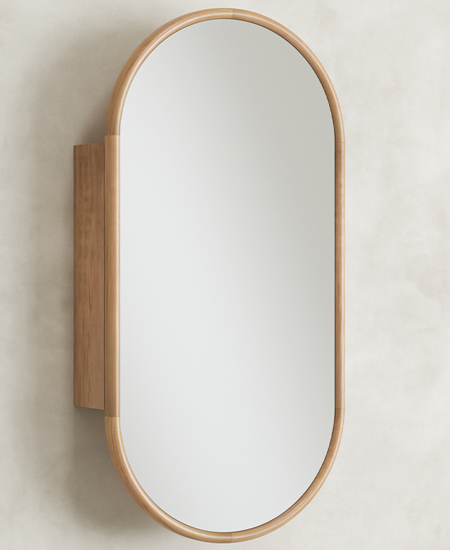 Temple & Webster Bronte 450mm Pill Mirrored Shaving Cabinet