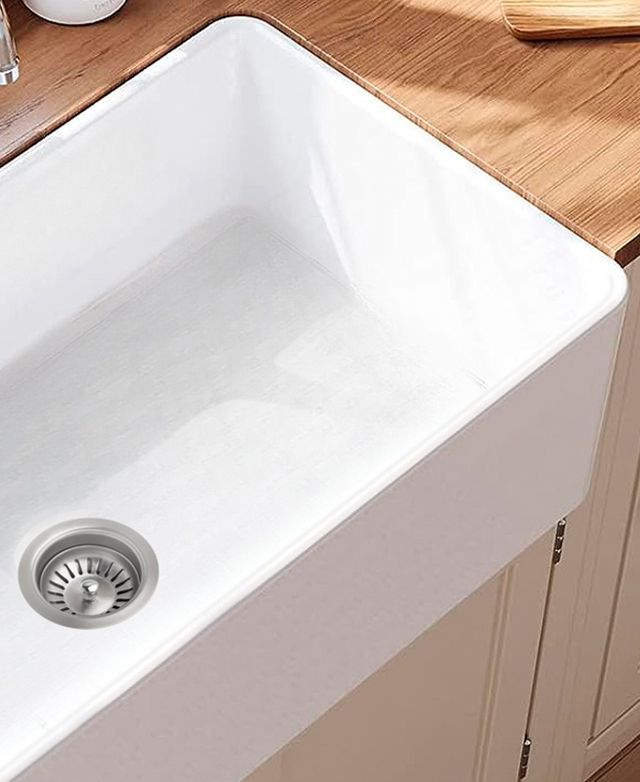 Expert Homewares Pierre 830mm Single Smooth Faced Fireclay Kitchen Sink ...