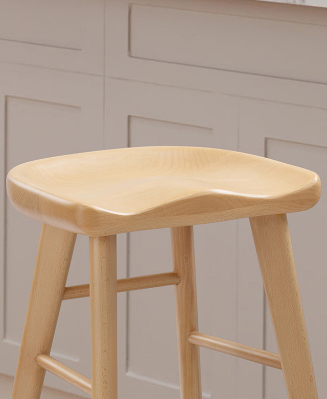 Temple & Webster 63cm Sella Beech Wood Bar Stool