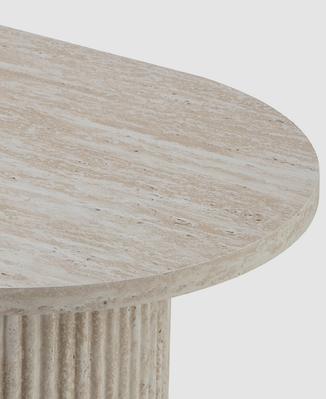 Temple & Webster Tilly Travertine-Look Console Table