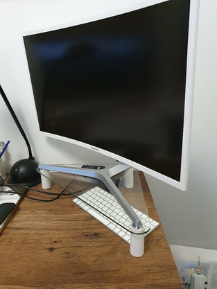 Canohm White Ergovida Glass Triangular Monitor Riser & Reviews | Temple ...