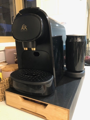 Davis & Waddell Bamboo Coffee Machine Board with Capsule Drawer ...