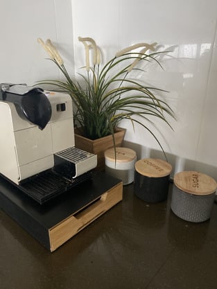 Davis & Waddell Bamboo Coffee Machine Board with Capsule Drawer ...