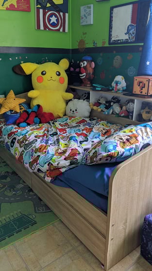 VIC Furniture Light Oak Bevel Single Bed with Storage | Temple & Webster