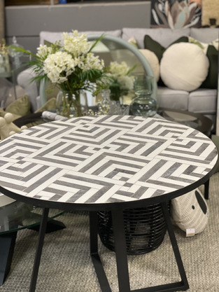 Linea Furniture Black & White Marius Ceramic Outdoor Dining Table ...