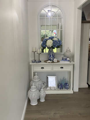 Temple & Webster White Hamptons 2 Drawer Console Table