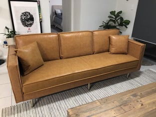 Mikasa Furniture Coogee 3 Seater Faux Leather Sofa | Temple & Webster