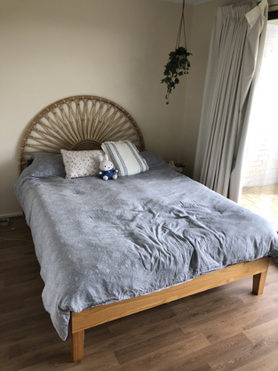 Temple & Webster Natural Beckham Premium Wooden Bed Base & Reviews