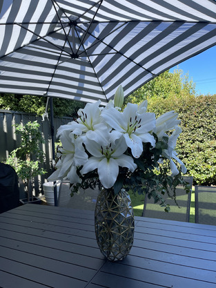 Temple & Webster 2.59m Striped Brighton Cantilever Umbrella