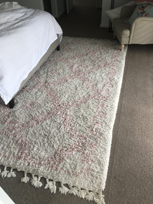 Network Ivory & Pink Rabia Fringed Tribal-Style Rug | Temple & Webster