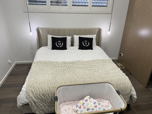 Rawson & Co Beige Modern Classic Herman Bed Frame | Temple & Webster