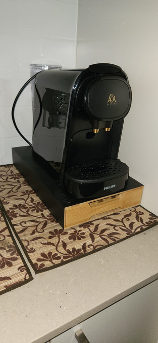 Davis & Waddell Bamboo Coffee Machine Board with Capsule Drawer ...