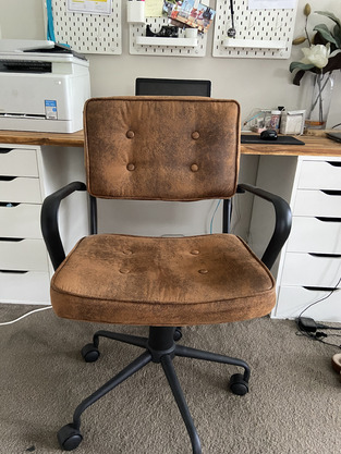 Temple & Webster Renee 2 Drawer Desk & Hugo Retro Home Office Chair Set