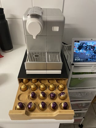 Davis & Waddell Bamboo Coffee Machine Board with Capsule Drawer ...