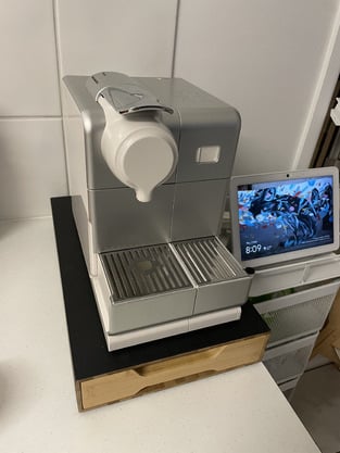 Davis & Waddell Bamboo Coffee Machine Board with Capsule Drawer ...