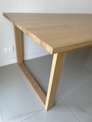 Kayla Bay by Temple & Webster Oak Ski-Leg Dining Table & Luca Dining ...