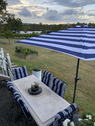 Temple & Webster 2.7m Striped Brighton Market Umbrella