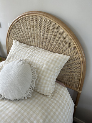 Kayla Bay by Temple & Webster Natural Marianna Rattan & Wicker Bedhead