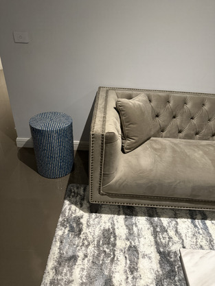 The Decor Store Blue & White Turquoise Shell Side Table | Temple & Webster