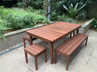Woodlands Outdoor Furniture 8 Seater Outdoor Table & Bench Set | Temple ...