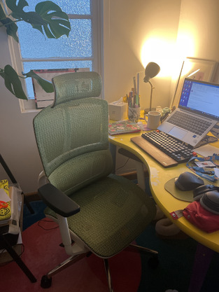 Temple & Webster Dwight Corner Desk & Elite Ergonomic Office Chair Set