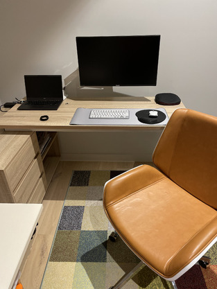 Temple & Webster Dwight Corner Desk & Eames Premium Replica Office ...