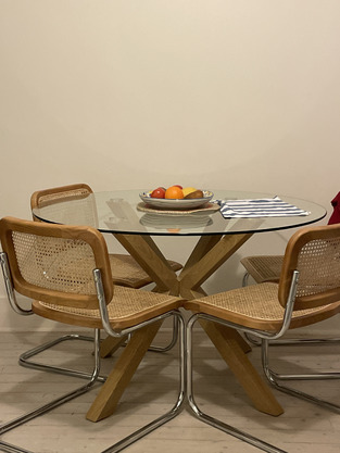 Temple & Webster 120cm Charlie Round Glass Dining Table