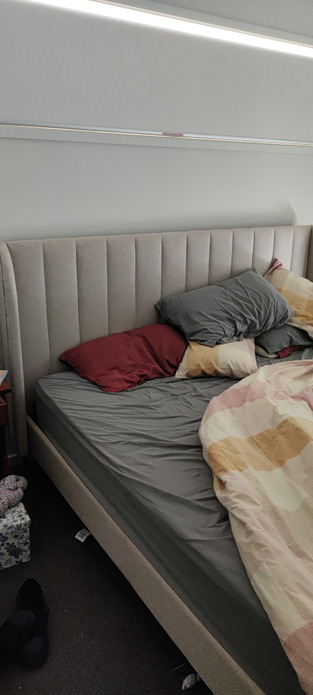 Rawson & Co Beige Modern Classic Herman Bed Frame | Temple & Webster