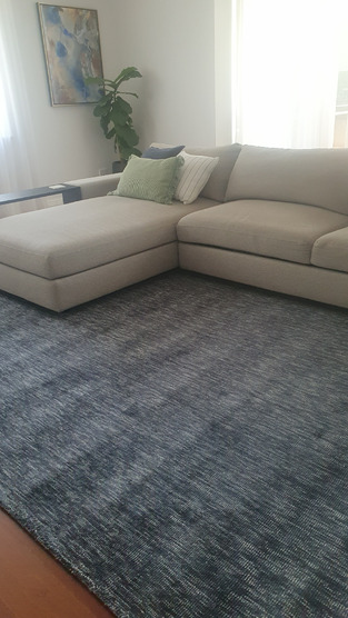 Network Rugs Denim Azure Textured Hand-Loomed Rug | Temple & Webster