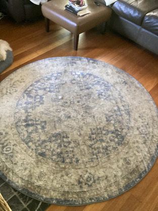 Network Rugs Ocean Blue Vintage Look Round Rug | Temple & Webster