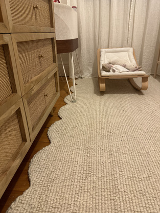 Temple & Webster Rowe Boucle Wool-Blend Scalloped Rug