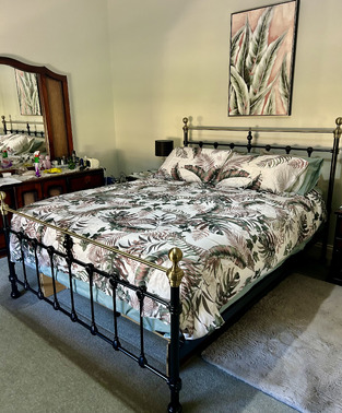 Rawson & Co Black & Gold Elizabeth Steel Bed | Temple & Webster