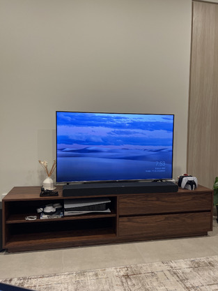 Temple & Webster 180cm Walnut Rhet TV Unit