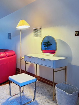 Cape Furniture Lilah 2 Drawer Ribbed Dressing Table with Mirror ...