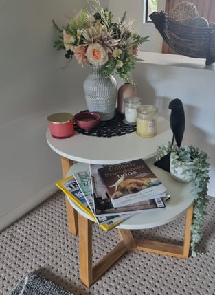 BayviewLiving 2 Piece Olwen Oak Wood Nesting Side Table Set | Temple ...