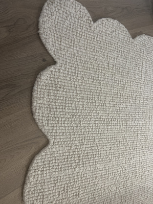 Temple & Webster Rowe Boucle Wool-Blend Scalloped Rug