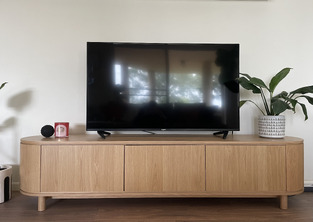 Temple & Webster Premium Cannes Curved Entertainment TV Unit