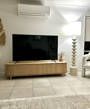 Temple & Webster Premium Cannes Curved Entertainment TV Unit