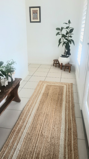 Network Rugs Natural & White Kyros Caratacos Hand-Braided Jute Runner ...