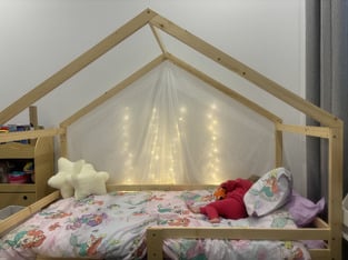 LivingFusion Kids' Yumi Pine Wood House Bed Single | Temple & Webster