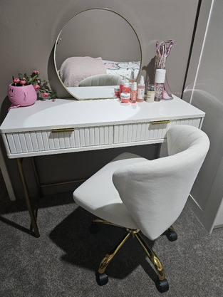 Cape Furniture Lilah 2 Drawer Ribbed Dressing Table with Mirror ...