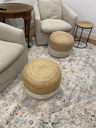 LaGraceHome Natural Jute & Cotton Pouffe | Temple & Webster