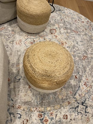 LaGraceHome Natural Jute & Cotton Pouffe | Temple & Webster