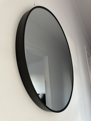 Temple & Webster Tate Round Metal Framed Wall Mirror