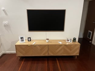 Temple & Webster 200cm Dion Herringbone Oak Wood TV Unit