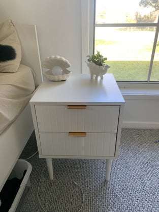 LivingFusion Ylona 2 Drawer Ribbed Bedside Table | Temple & Webster