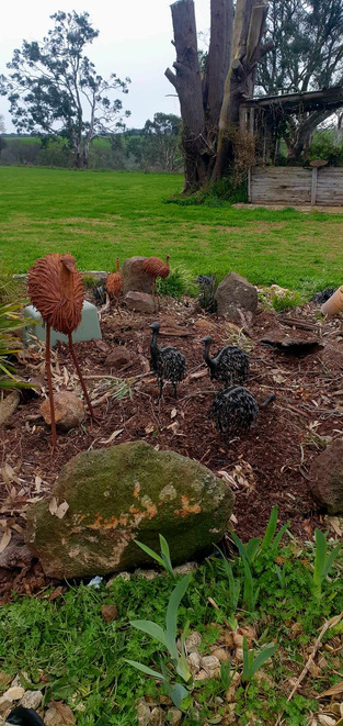 High St. 2 Piece Emu Metal Outdoor Statue Set | Temple & Webster