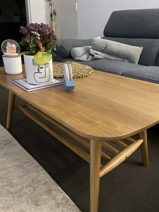 Temple & Webster Oscar Oak Coffee Table with Shelf