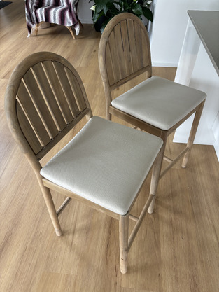 Temple & Webster 67.4cm Corfu Acacia Wood Outdoor Bar Stools