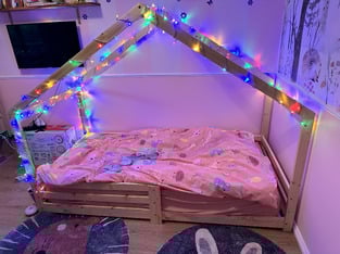 LivingFusion Kids' Yumi Pine Wood House Bed Single | Temple & Webster